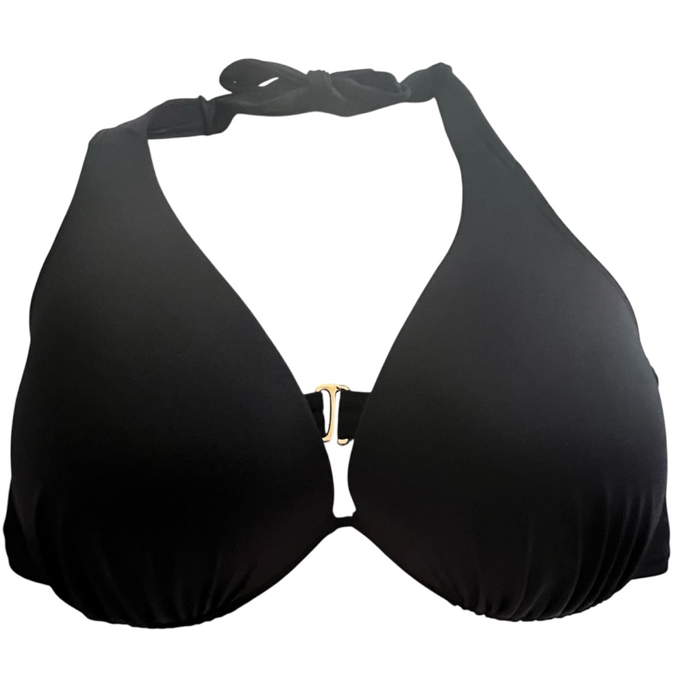 Victoria's Secret Halter Black Bikini Top, Size 34dd - Gem